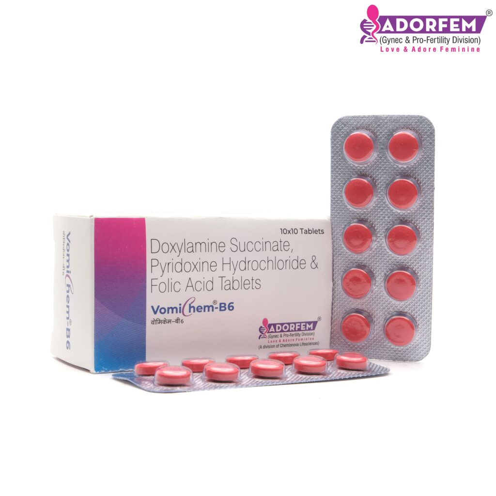 Doxylamine Succinate + Pyridoxine + HCL + Folic Acid Tablets ...